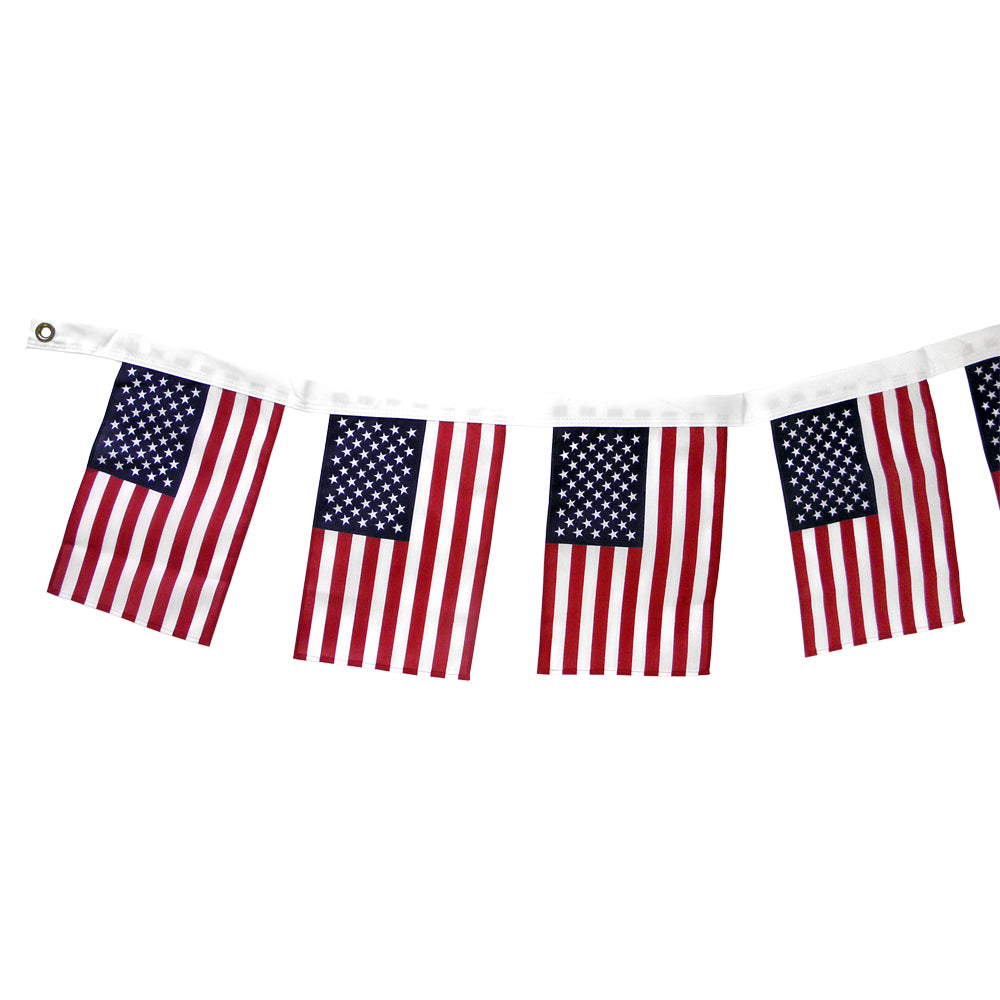 8"x12" US Cotton Flag Garland - 12'L | Flags A' Flying