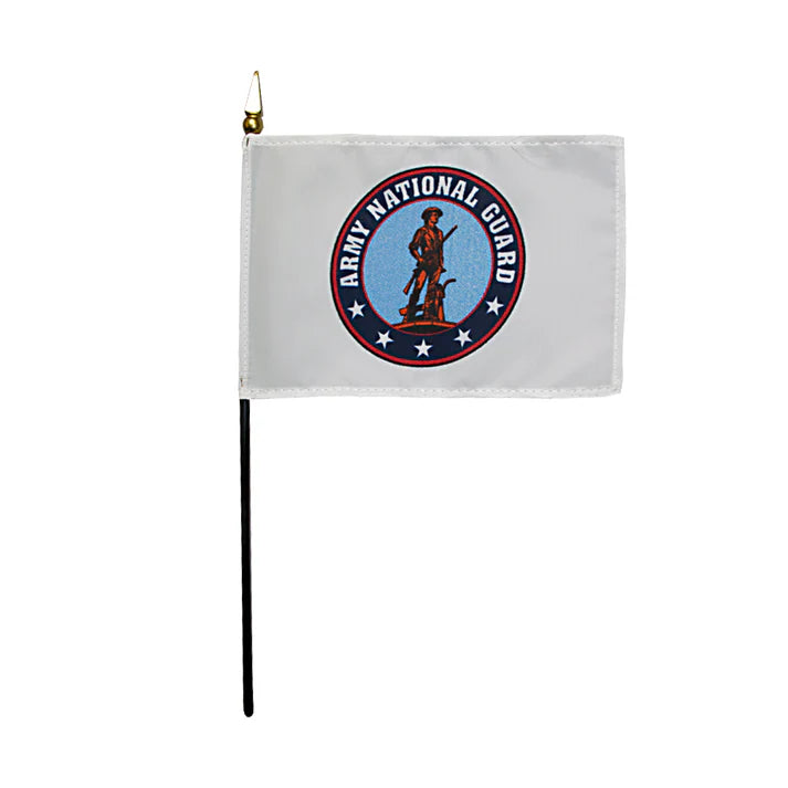 4"x6" US Army National Guard Poly-Silk Handheld Stick Flag | Flags A ...