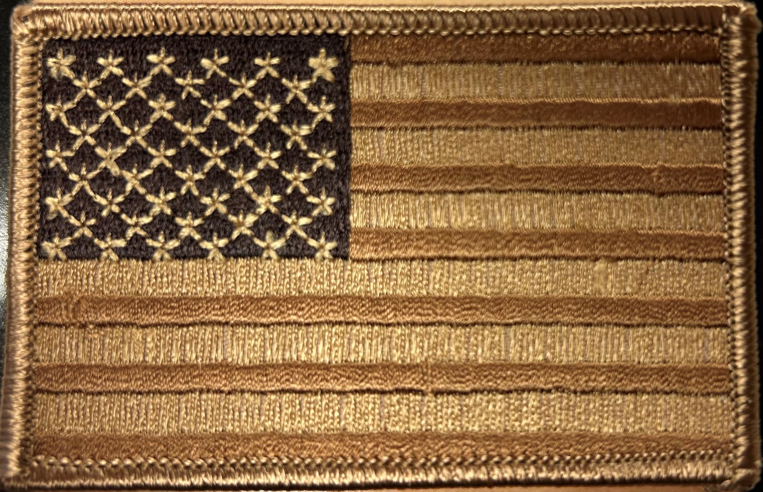 US Desert Brown Left Hand Embroidered Iron-on Flag Patch | Flags A' Flying