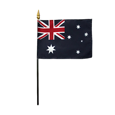 4"x6" Australia Poly-Silk Handheld Stick Flag | Flags A' Flying