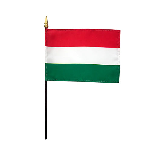 4"x6" Hungary Handheld Stick Flag | Flags A' Flying