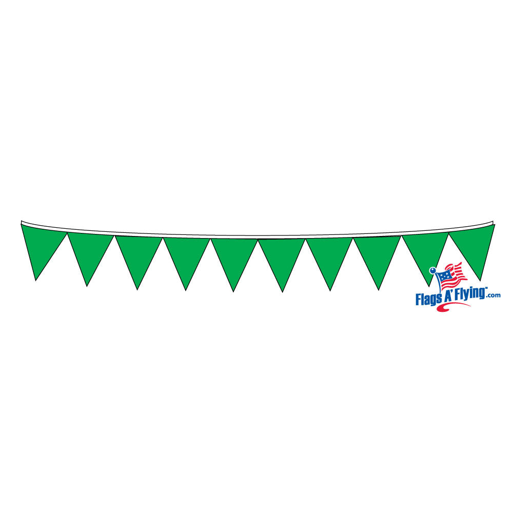 9"x12" Green pennant string - 120' | Flags A' Flying