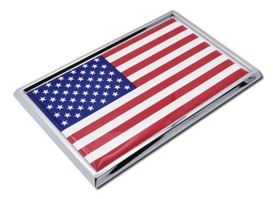 American Flag Chrome Automobile Emblem | Flags A' Flying